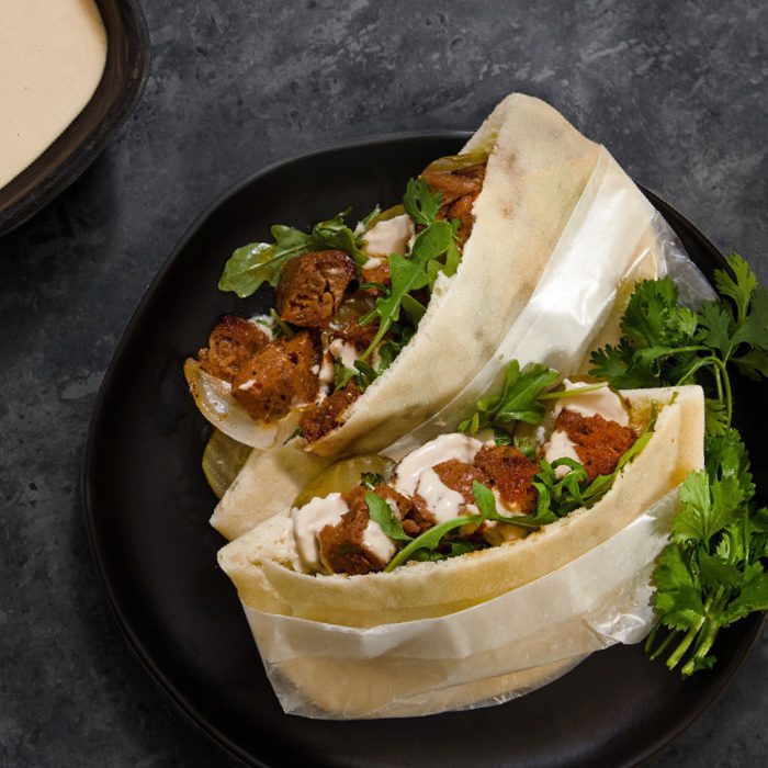 Sweet Roasted Kebabs with Tahini Vinaigrette and Pickles | Field Roast